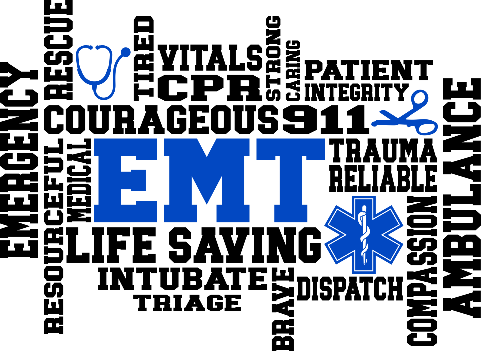 EMT Word Art - DTF PrintCo