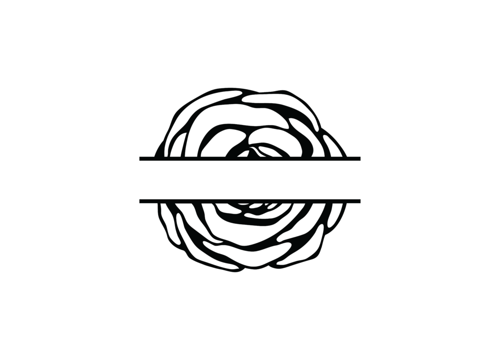 one-layer-split-rose-outline - DTF PrintCo